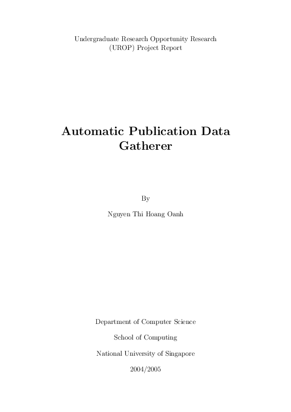 (PDF) Undergraduate Research Opportunity Research (UROP) Project Report ...