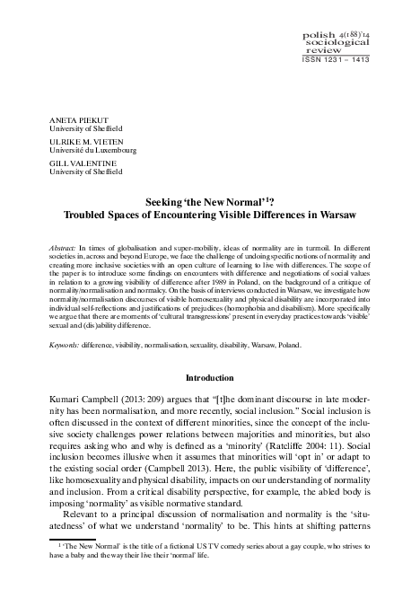 (PDF) 'Seeking the "New Normal"? Troubled Spaces of Encountering ...