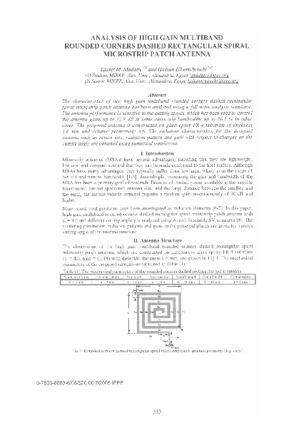 (PDF) Analysis of High Gain Multiband Rounded Corners Dashed Rectangular Spiral Microstrip Patch ...