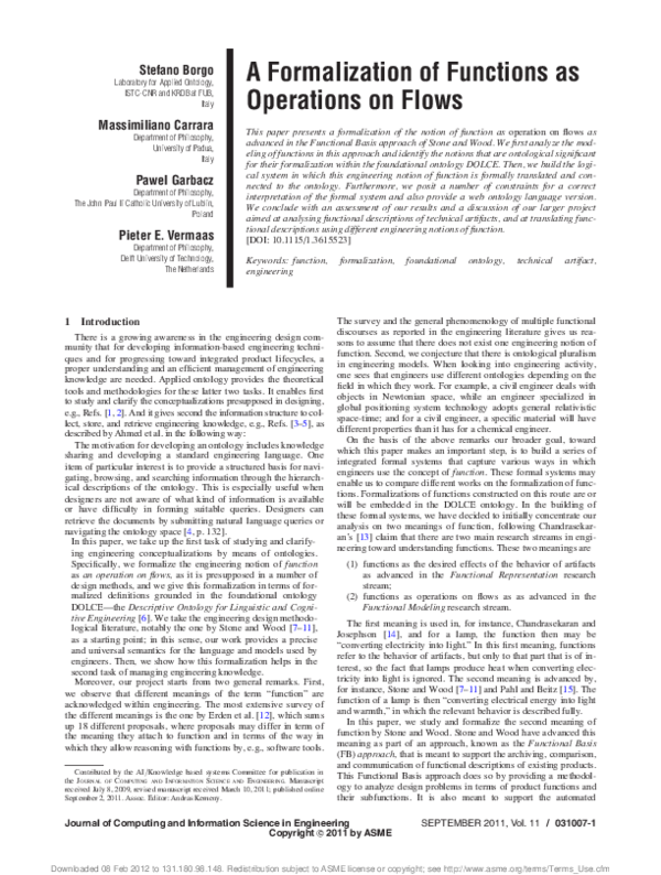 (PDF) A Formalization of Functions as Operations on Flows (Journal of ...