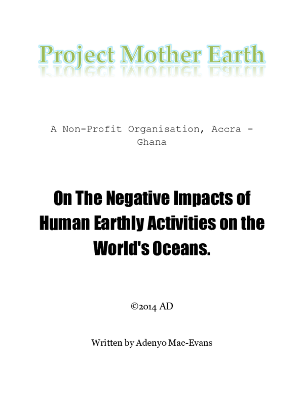 (PDF) Project Mother Earth, On The Negative Impacts of Human Earthly ...