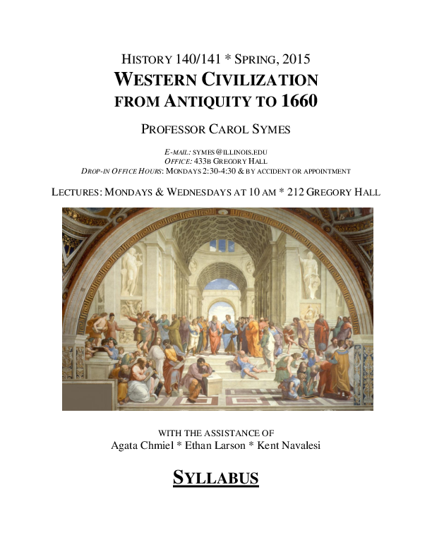 (PDF) Western Civilization from Antiquity to 1660 (syllabus)