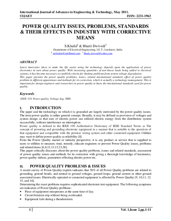 (PDF) 1POWER-QUALITY-ISSUES-PROBLEMS-STANDARDS-THEIR-EFFECTS-IN ...