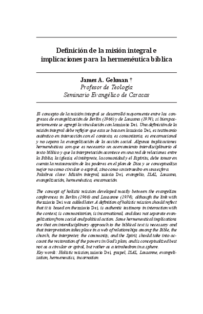 (PDF) Definición de la misión integral e implicaciones para la ...