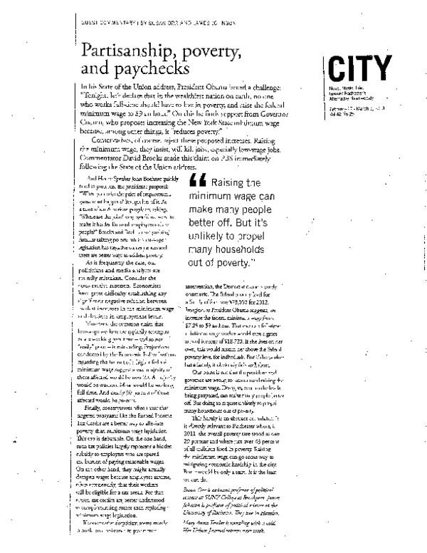 "Partisanship, Poverty & Paychecks," (with Susan Orr) - The City ...