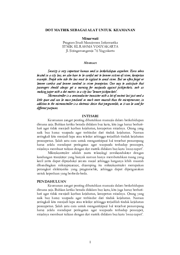(PDF) DOT MATRIK SEBAGAI ALAT UNTUK KEAMANAN