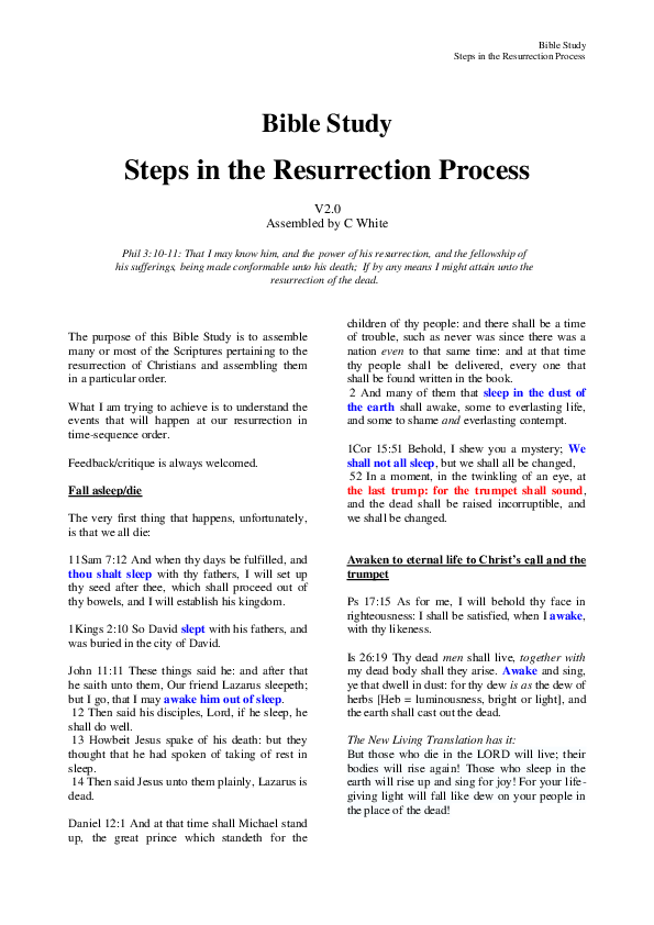 (PDF) Steps in the Resurrection Process