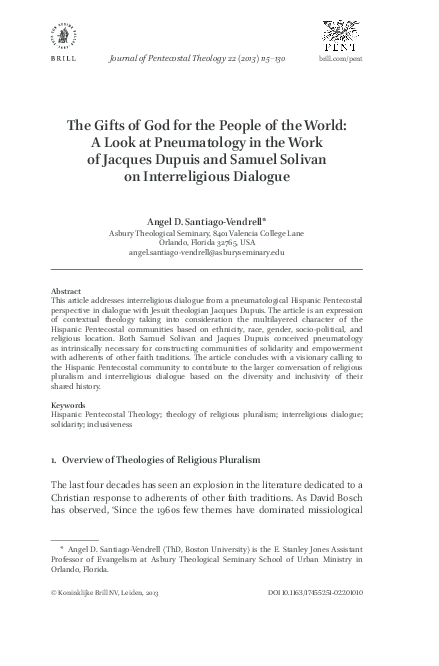 (PDF) The Gifts of God for the People of the World: A Look at ...