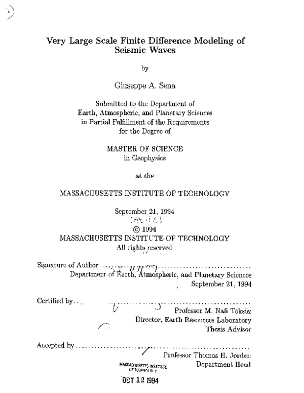 Pdf Very Large Scale Finite Difference Modeling Of Seismic Waves