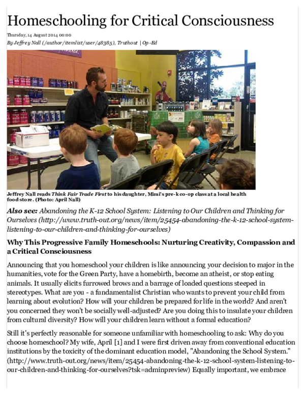 (PDF) Homeschooling for Critical Consciousness