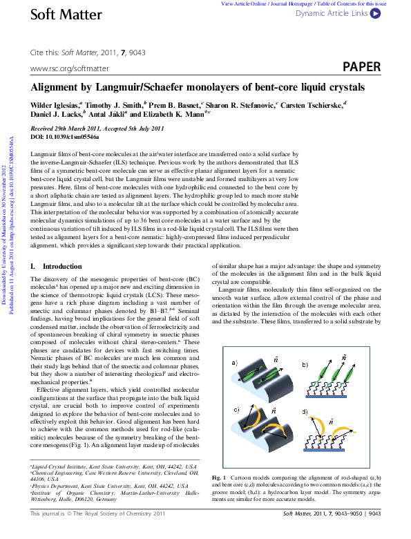 (PDF) Bent-core alignment layers