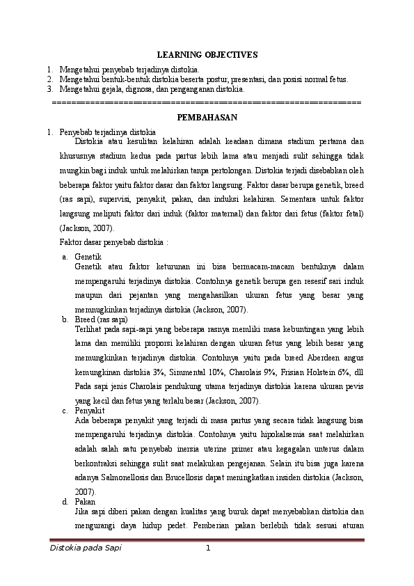 (DOC) Distokia Pada Sapi