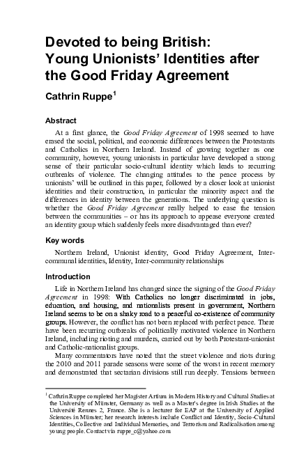 (PDF) Devoted to Being British: Young Unionists' Identities after the ...