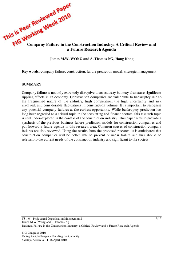 (PDF) Industry of construction failure