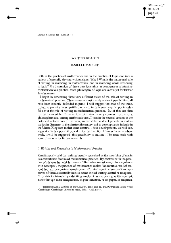 (PDF) Writing Reason