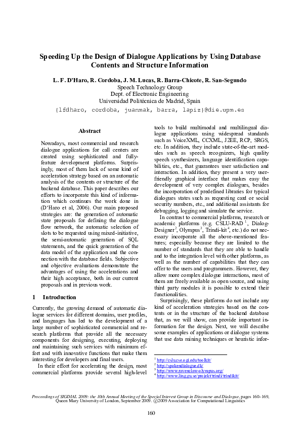 (PDF) Speeding Up the Design of Dialogue Applications by Using Database Contents and Structure ...