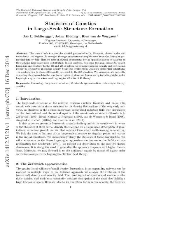 Pdf Statistics Of Caustics In Large Scale Structure Formation