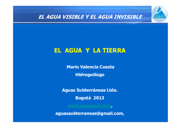(PDF) el agua y la tierra