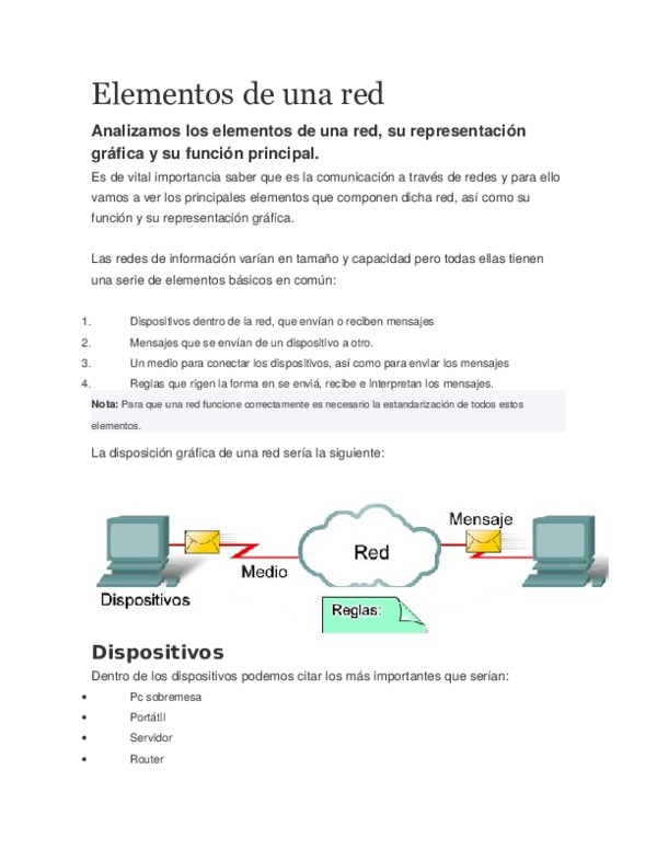 (DOC) Elementos de una red