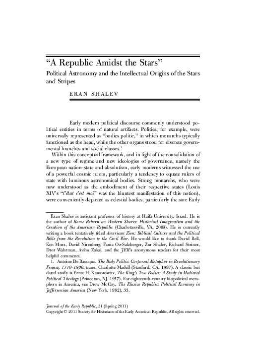 (PDF) A Republic Amidst the Stars: Political Astronomy and the ...