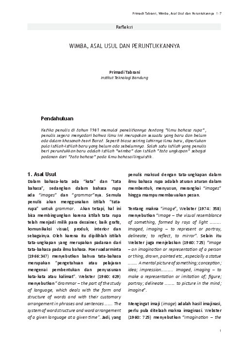 (PDF) WIMBA, ASAL USUL DAN PERUNTUKKANNYA
