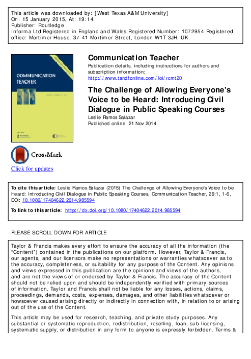 (PDF) The Challenge of Allowing Everyone's Voice to be Heard ...
