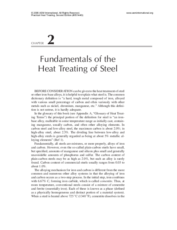 (PDF) Fundamentals of the Heat Treating of Steel