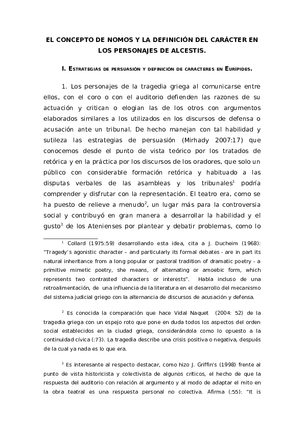 (DOC) The concept of nomos and the definicion of charactes in Alcestis
