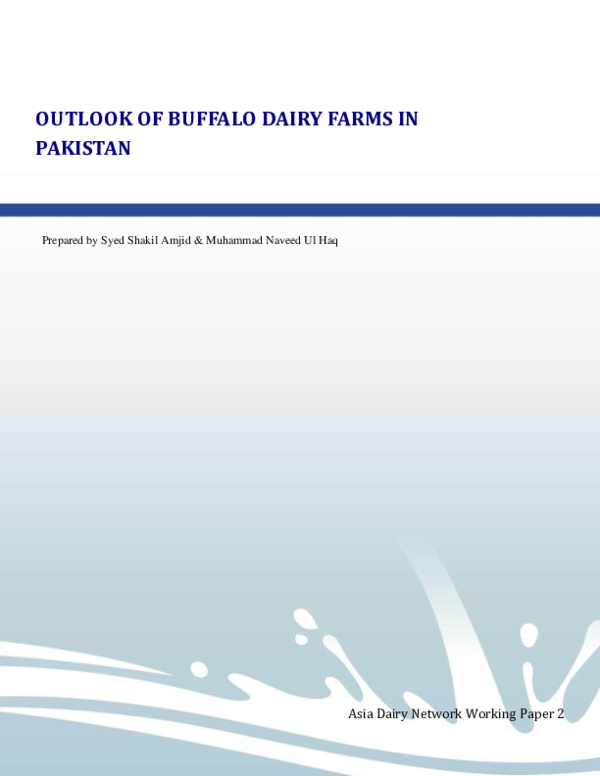 (PDF) Outlook of Buffalo Dairy Farms in Pakistan ADN Working Paper No. 2