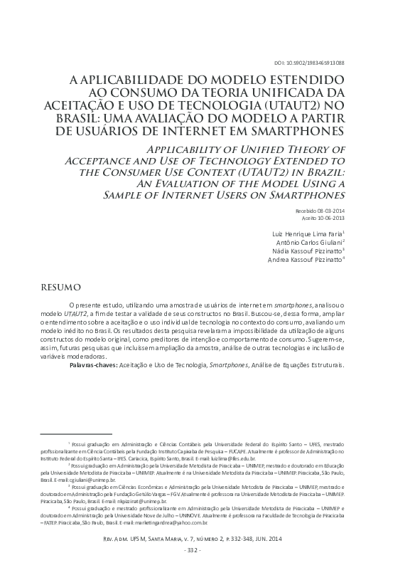Pdf Applicability Of Unified Theory Of Acceptance And Use Of Technology Extended To The
