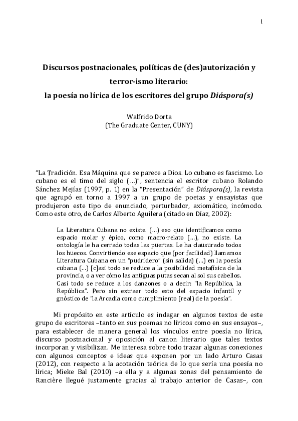 (PDF) Discursos postnacionales, políticas de (des)autorización y terror ...