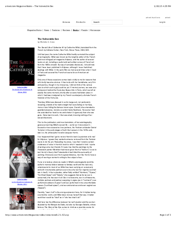 Pdf The Vulnerable Sex Catherine Millet