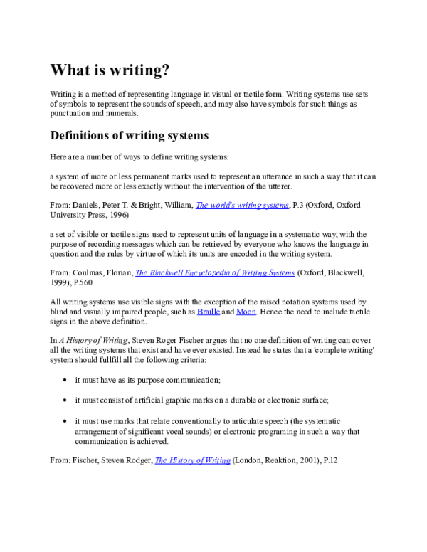 (DOC) What is writing