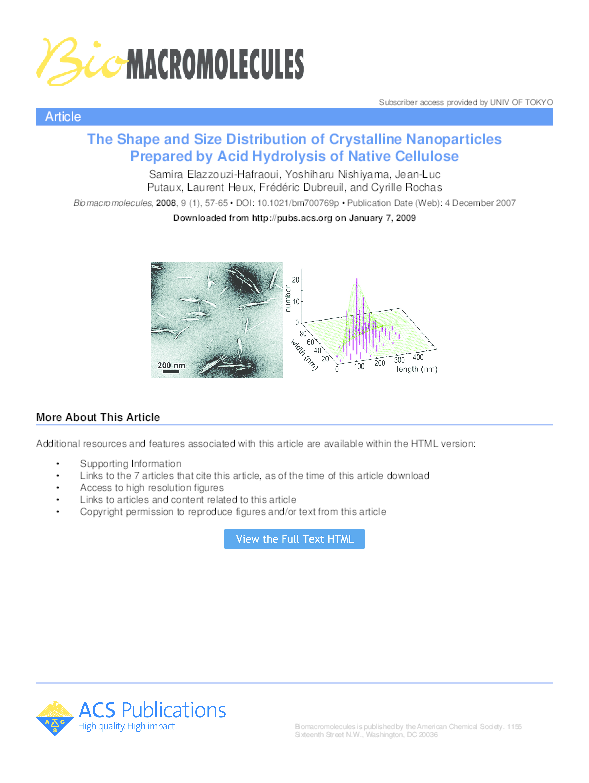 (PDF) The Shape and Size Distribution of Crystalline Nanoparticles ...