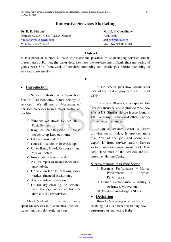 (PDF) Innovative Services Marketing