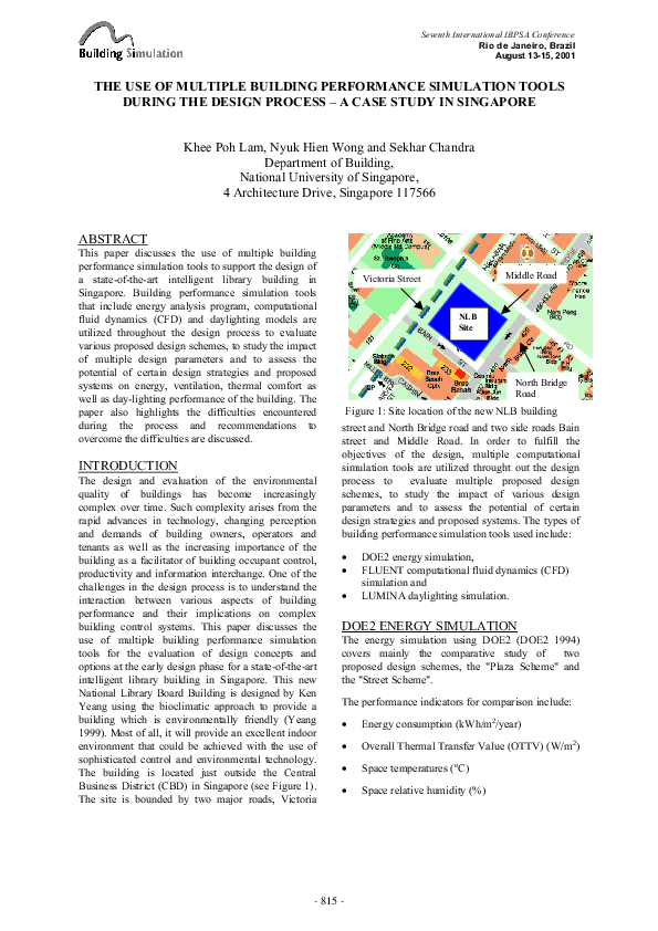 Pdf The Use Of Multiple Building Performance Simulation Tools During The Design Process A