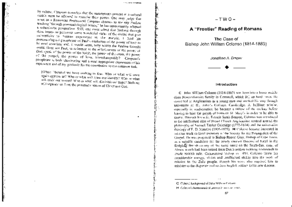 (PDF) A "Frontier" Reading of Romans: The Case of Bishop John William ...