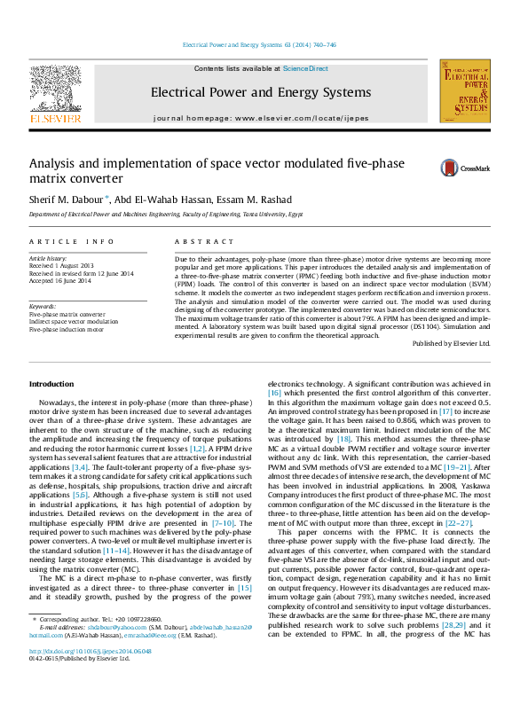 Pdf Analysis And Implementation Of Space Vector Modulated Five Phase