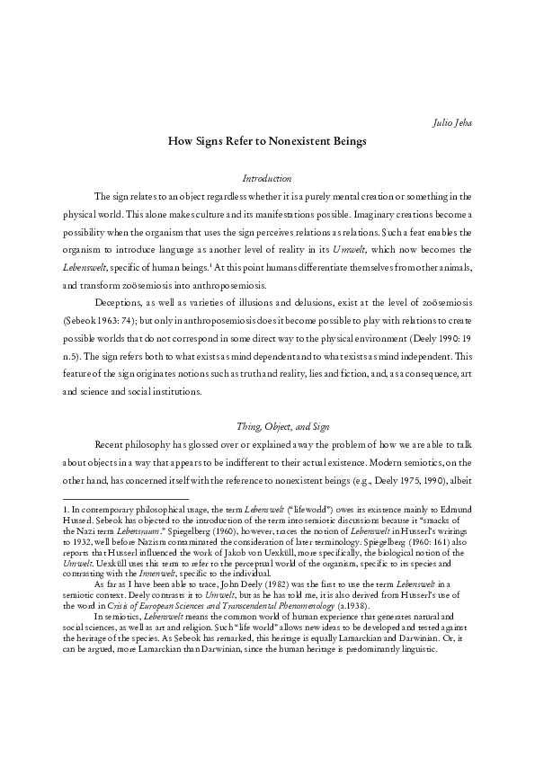 (PDF) How Signs Refer to Nonexistent Beings