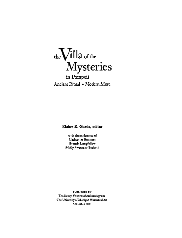 (PDF) Museum catalog entries in "The Villa of the Mysteries in Pompeii ...