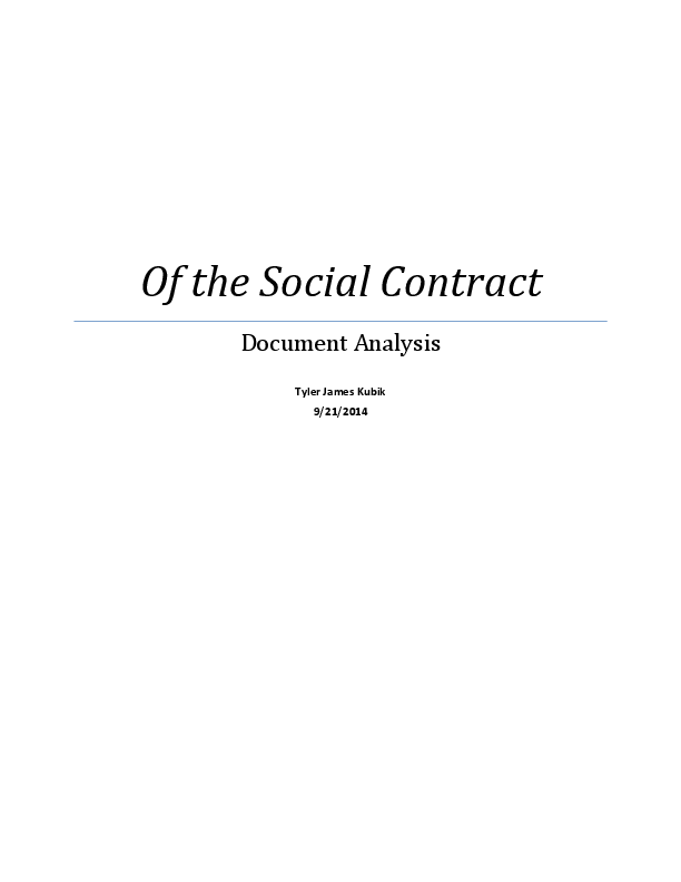 (PDF) Review: The Social Contract by Jean Jacques Rousseau, (Book I ...