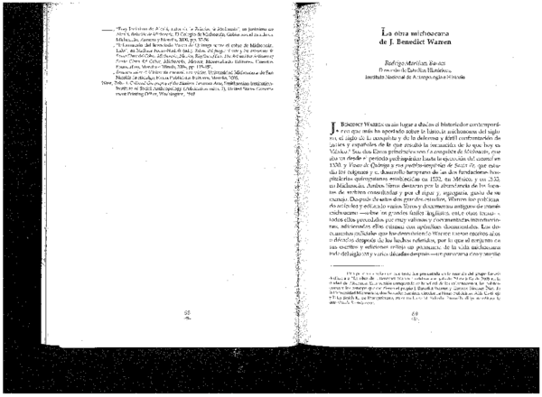 (PDF) La obra michoacana de J. Benedict Warren