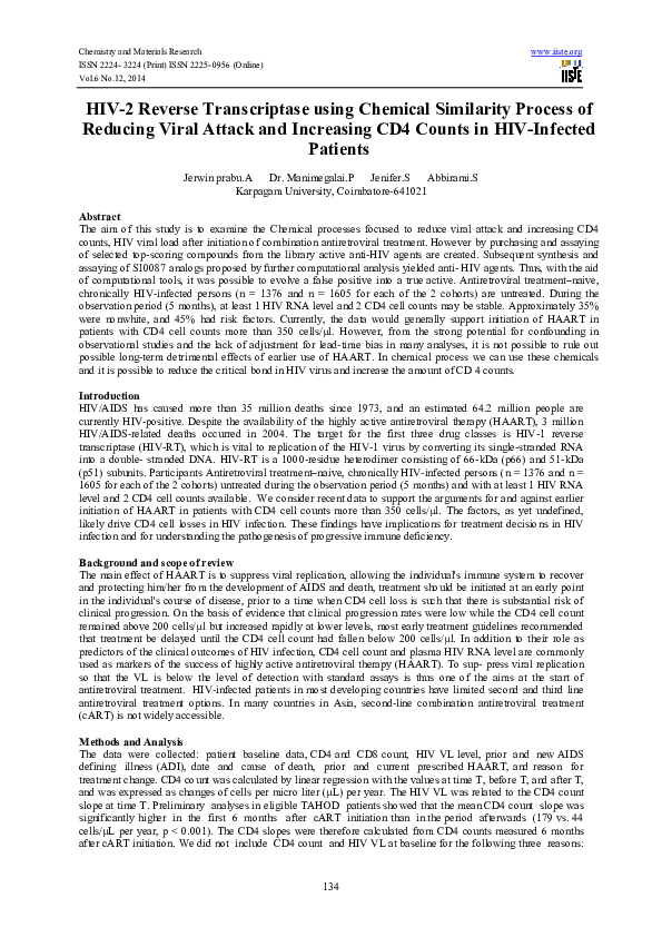 (PDF) Virtual screening of Indonesian herbal database as HIV-1 reverse transcriptase inhibitor ...