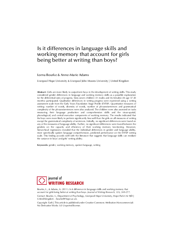 (PDF) Is it differences in language skills and working memory that ...