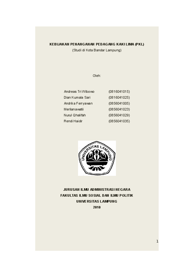 Doc Kebijakan Penanganan Pedagang Kaki Lima Pkl