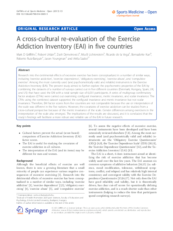 (PDF) Griffiths, M.D., Urbán, R., Demetrovics, Z.....& Szabo, A. (2015 ...