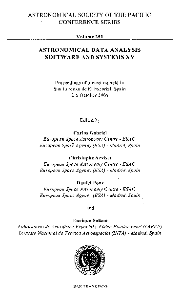 Pdf Astronomical Data Analysis Software And Systems Xv