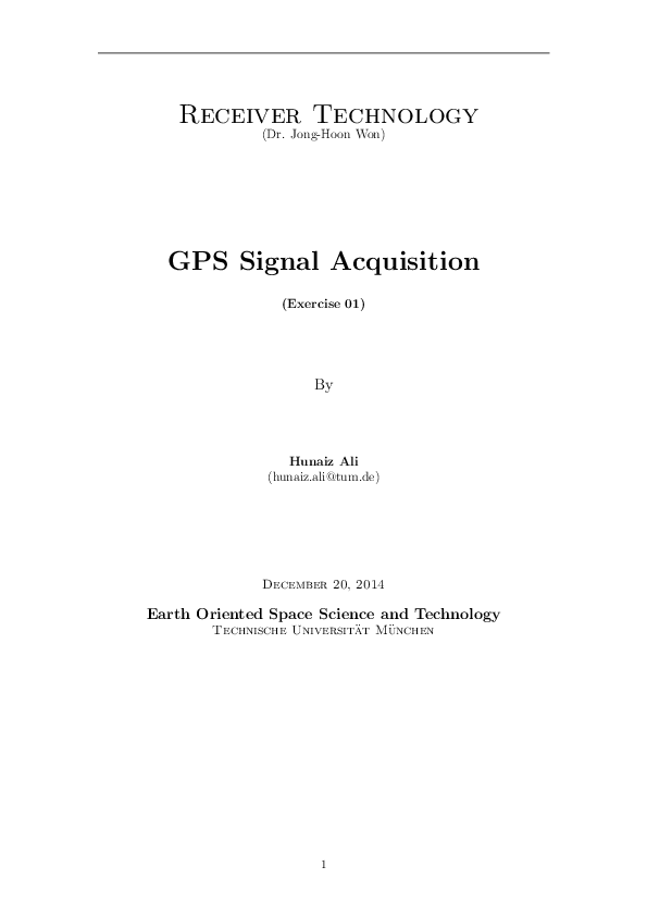(PDF) GPS Signal Acquisition