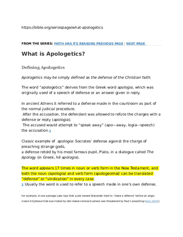 (DOC) Apologetics