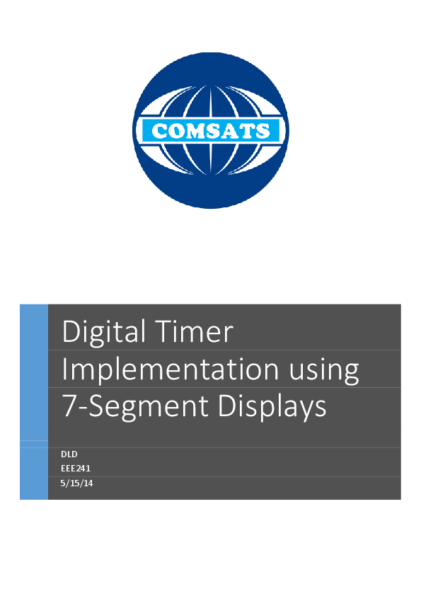 (PDF) Digital Timer Implementation using 7-Segment Displays